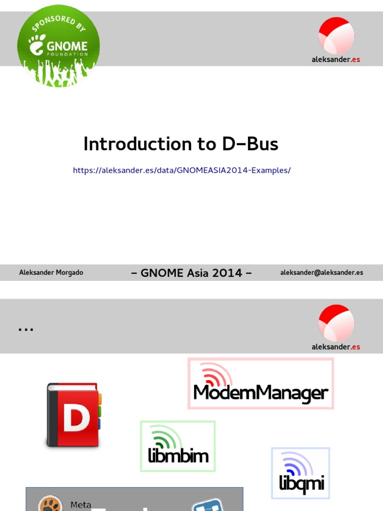GNOMEASIA2014 - Introduction to DBus | PDF | Computer Engineering | Software Development