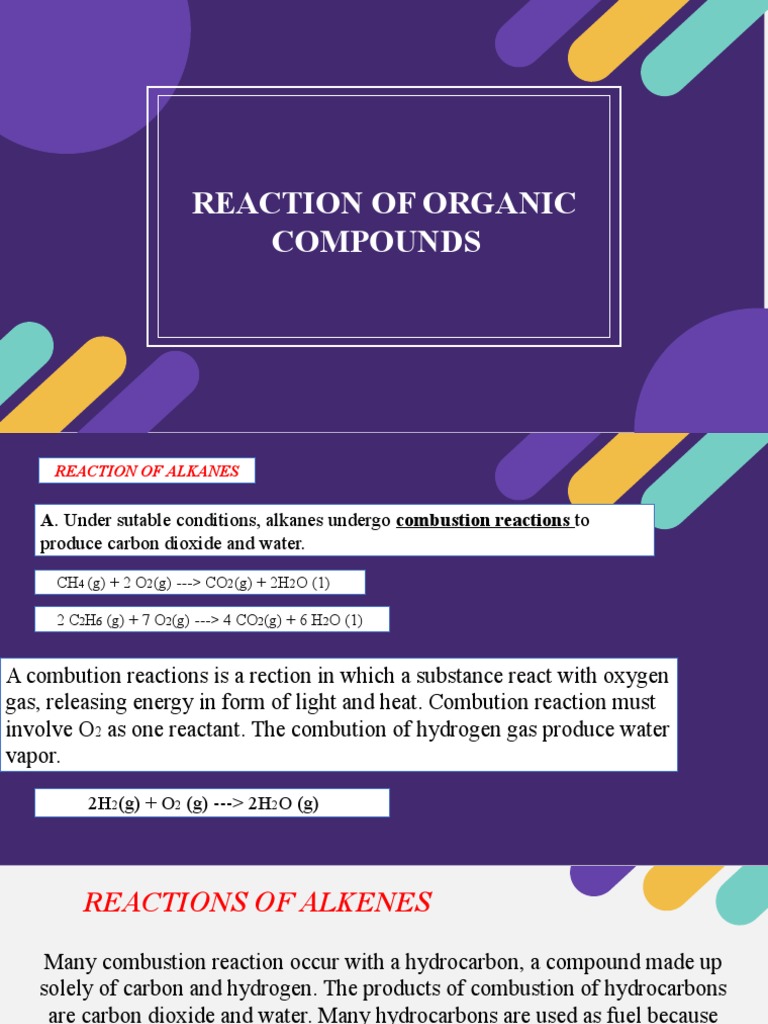 GEN - Chem. Group 7 Reaction of Organic Compounds | PDF | Ester | Chemical Reactions