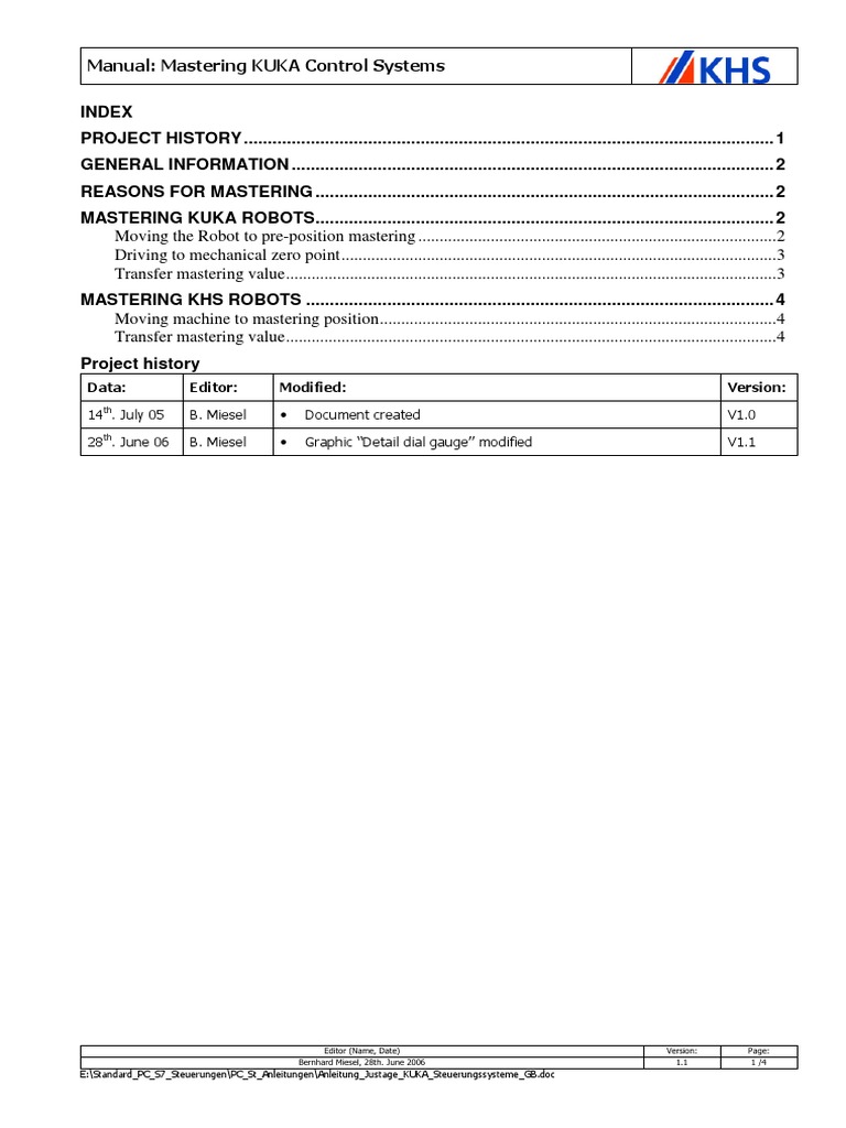 Mastering KUKA Robot. | PDF