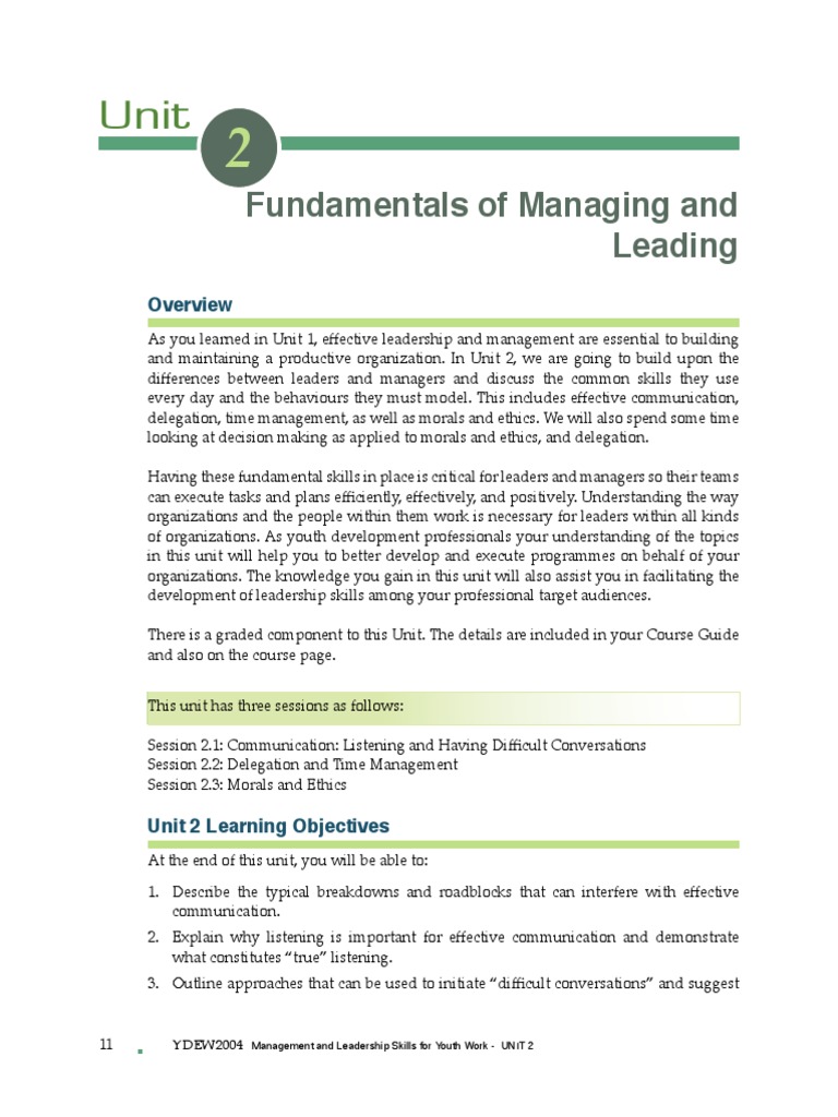 YDEW2004-Unit-2-Fundamentals of Managing | PDF YDEW2004-Unit-2-Fundamentals of Managing | PDF