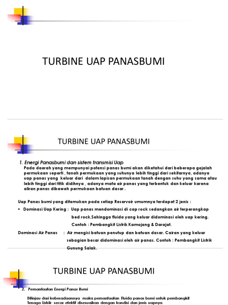 Turbin Uap untuk PLTP Panas Bumi | PDF
