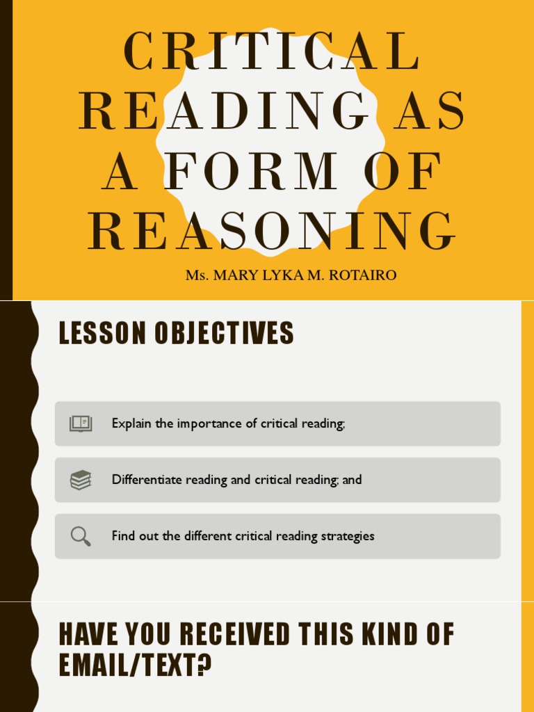 Critical Reading Strategies Explained | PDF