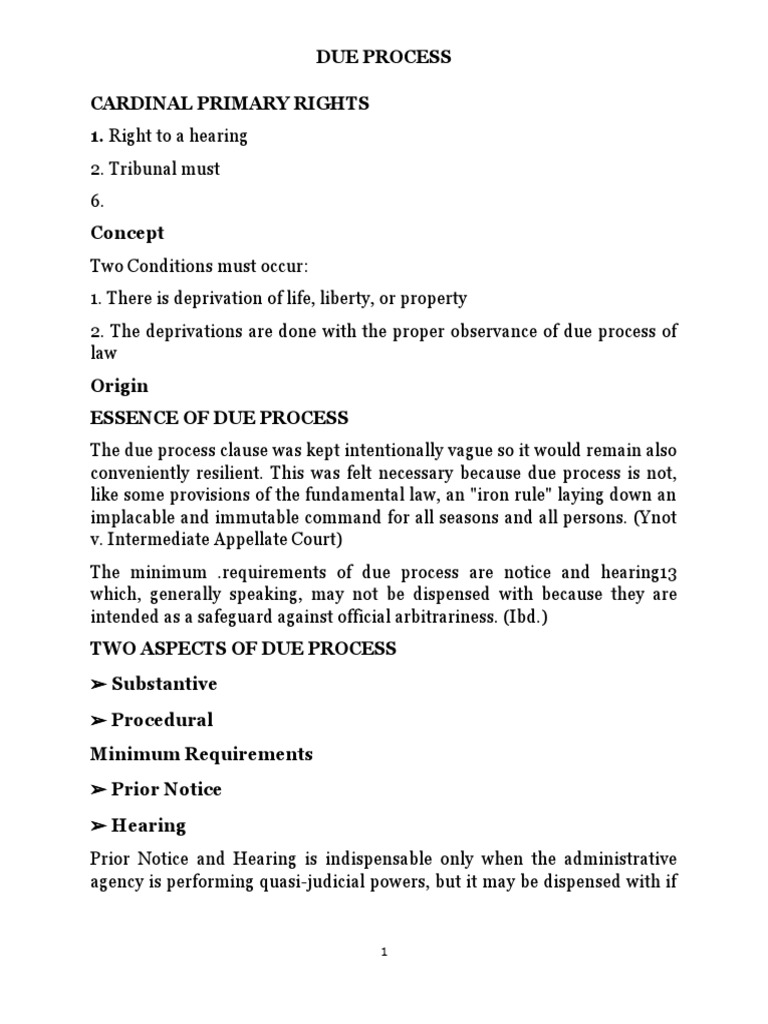 Due Process Notes | PDF