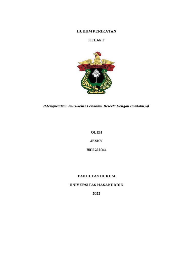 Jenis-Jenis Perikatan dan Contohnya | PDF