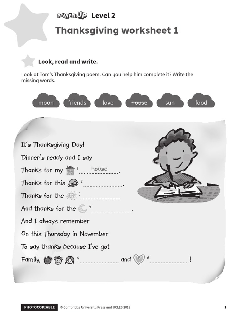 Thanksgiving Poem and Activities Worksheet | PDF | Wellness