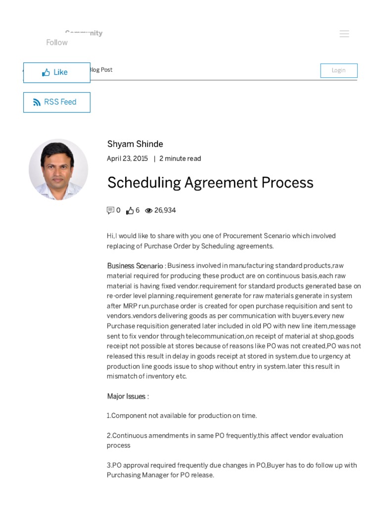 Scheduling Agreement Process _ SAP Blogs | PDF