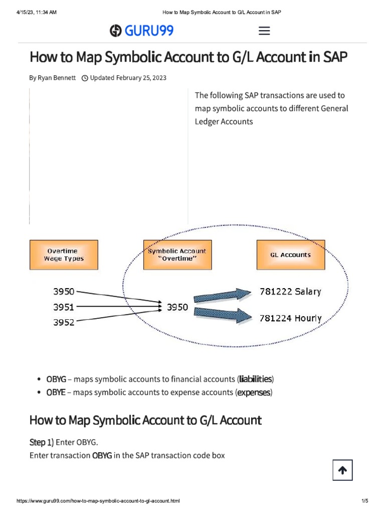 SAP Symbolic Account Mapping Guide | PDF