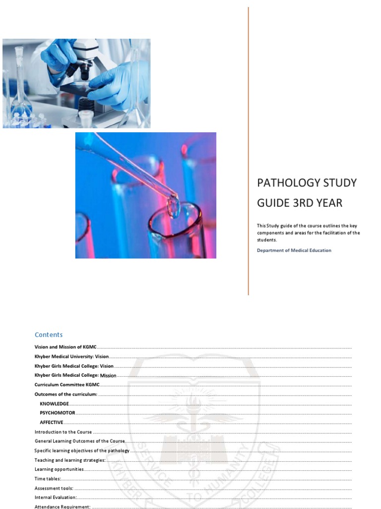 3rd Year Pathology Study Guide | PDF | Biopsy | Medical Education