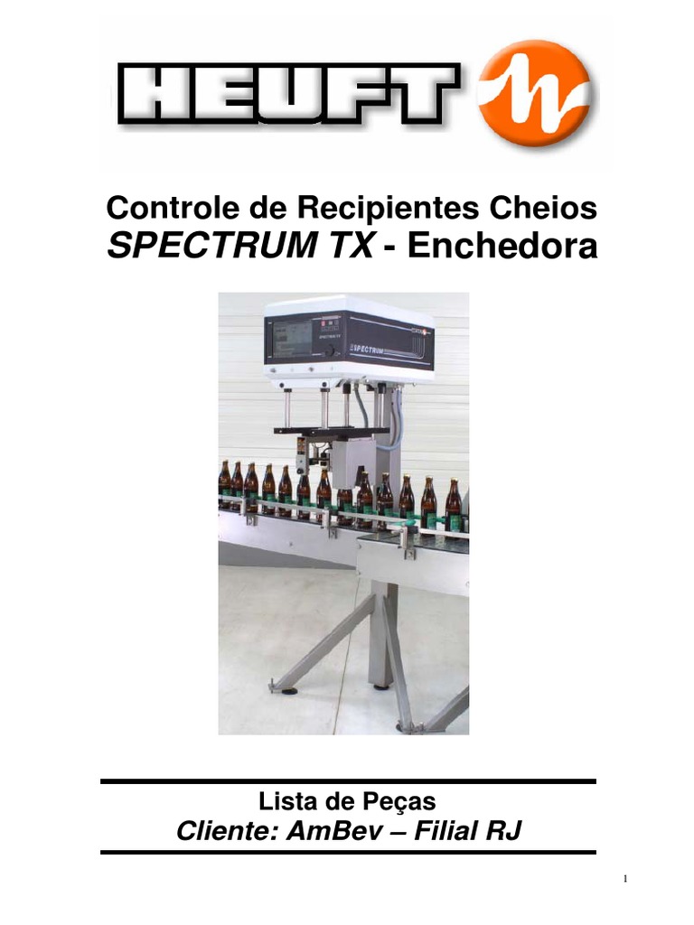 Spectrum TX - Lista de Peças Enchedora | PDF