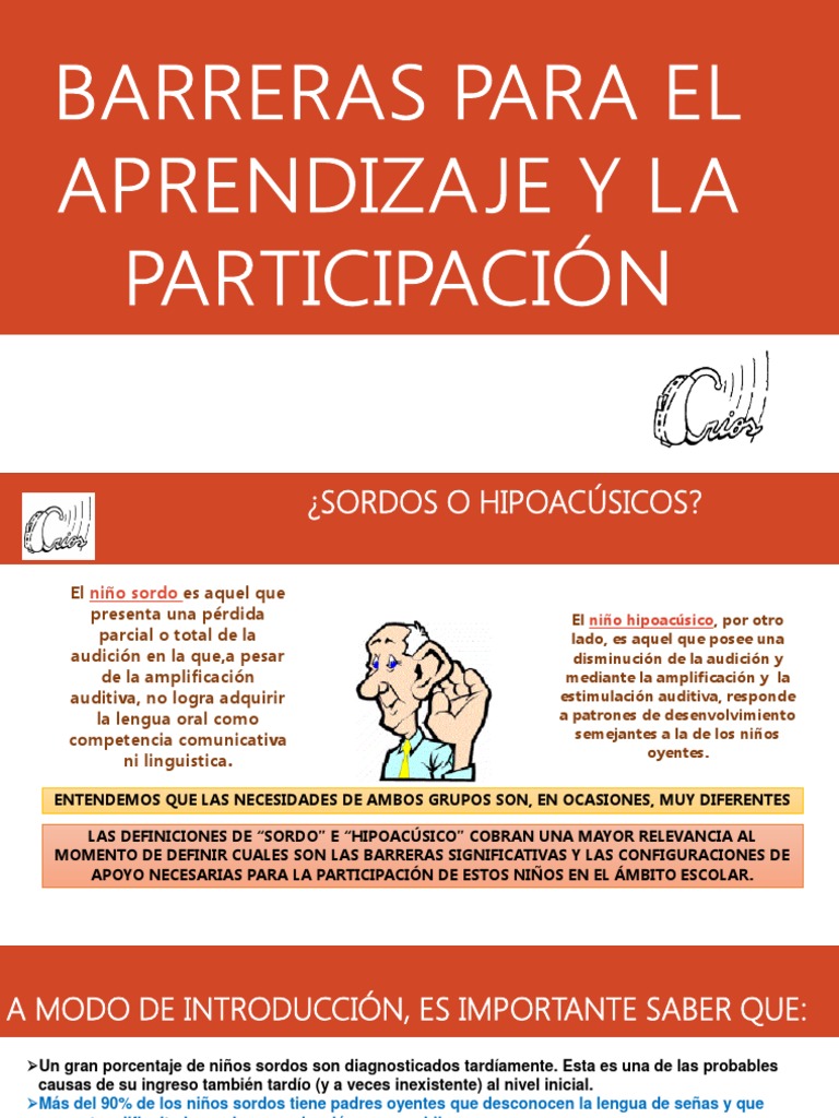 Barreras para El Aprendizaje y La Participacion | PDF | Lenguaje de señas | Ciencia cognitiva