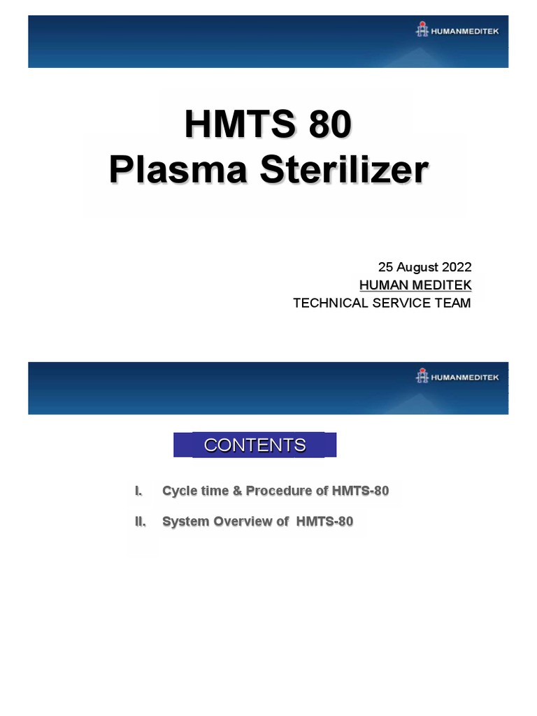 HMTS 80 Plasma Sterilizer Rev2022 | PDF | Pressure Measurement | Vacuum