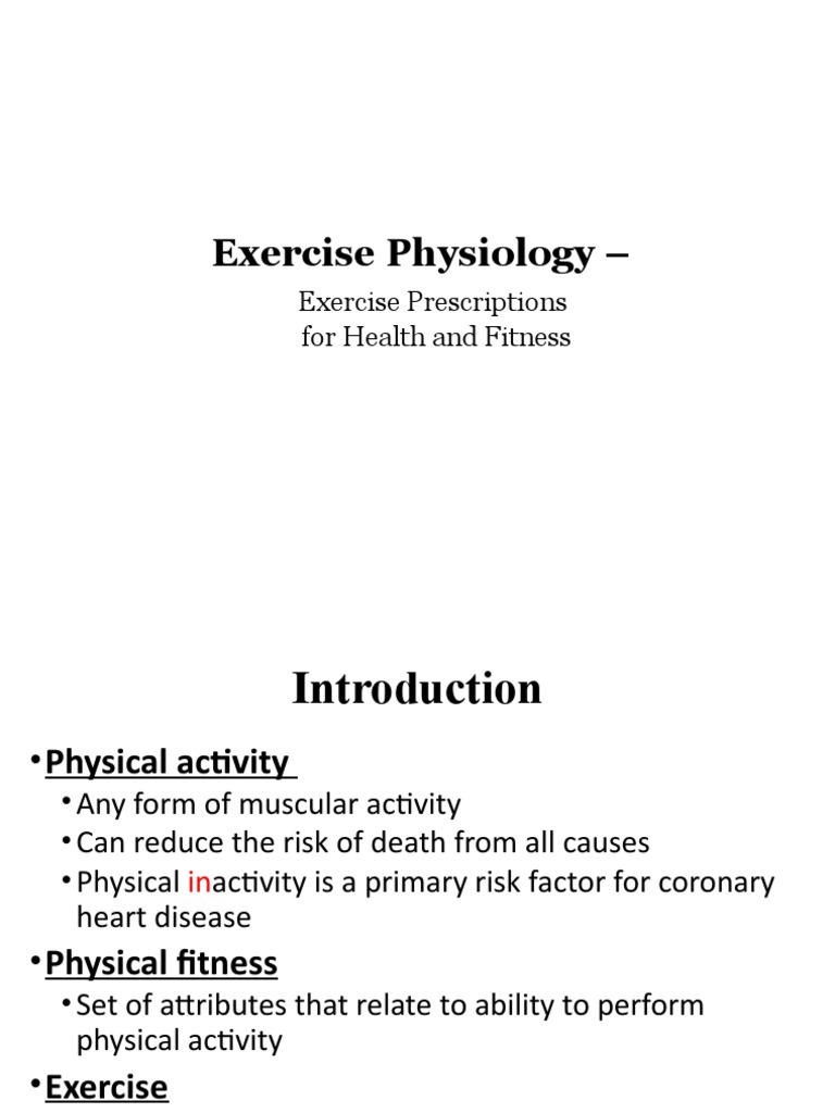 Exercise Prescriptions For Health & Fitness | PDF | Physical Fitness ...