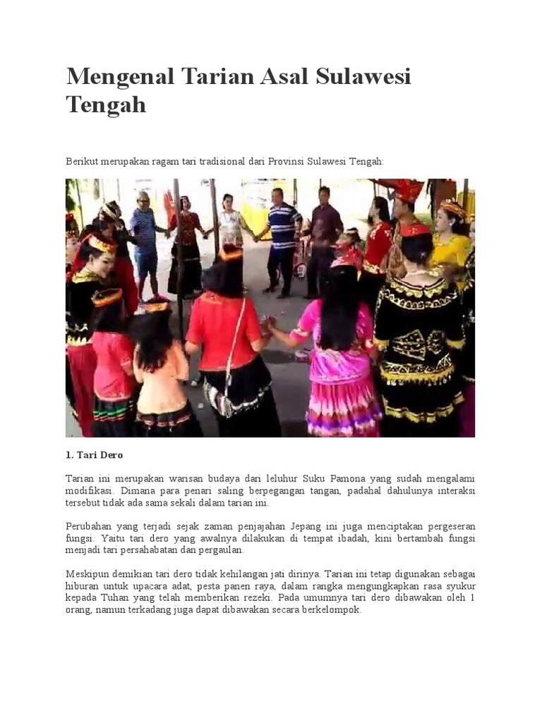 Ragam Tarian Tradisional Sulawesi Tengah | PDF | Seni | Puisi