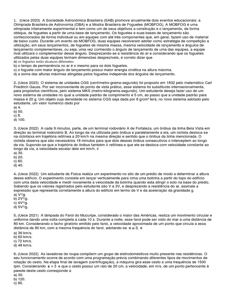 DOC-20230424-WA0015. | PDF | Trajetória | Velocidade