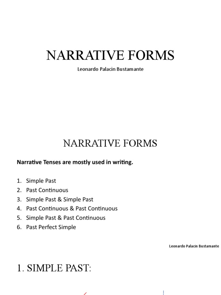 Narrative Forms | PDF | Grammar | English Grammar