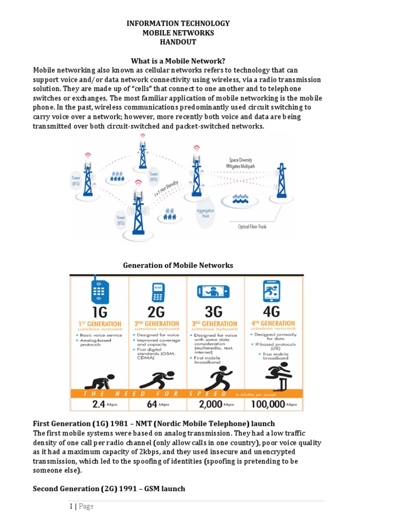 MOBILE NETWORKS Handout | PDF | Cellular Network | General Packet Radio ...