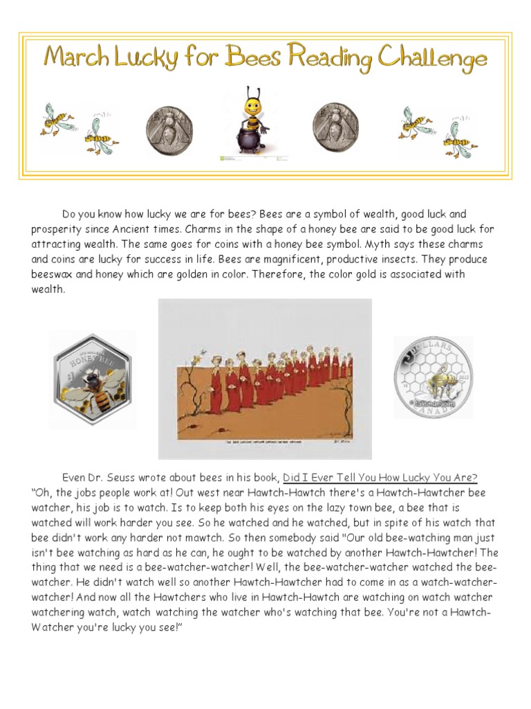 March Lucky For Bees Reading Challenge | PDF | General Fiction
