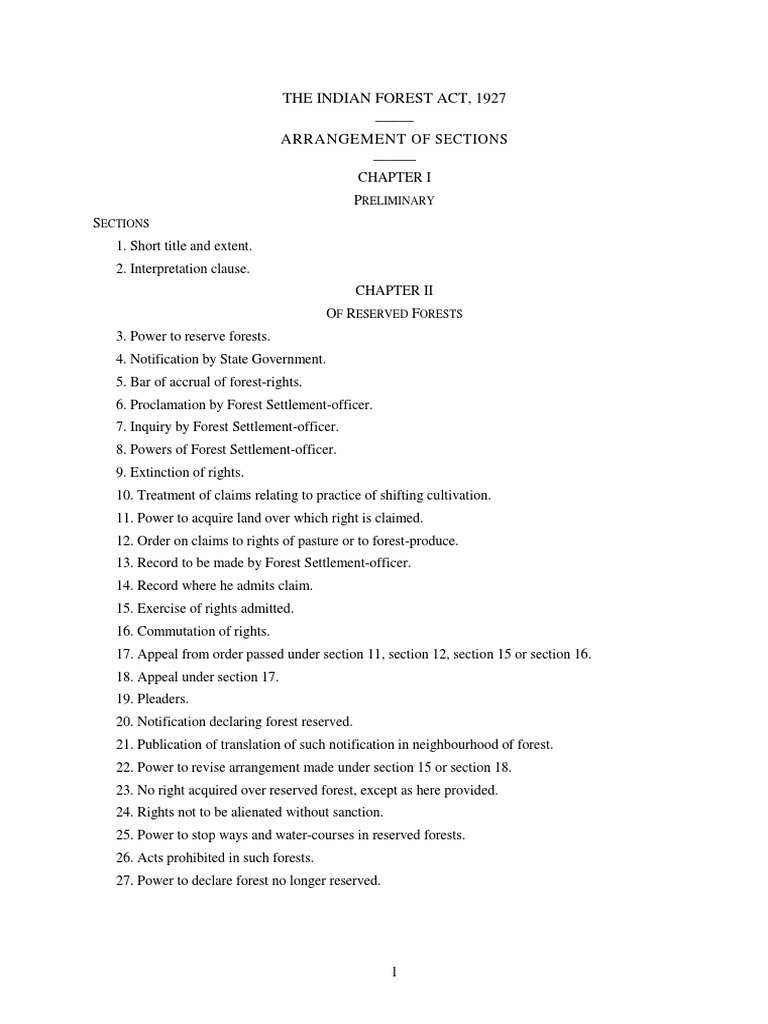 Overview of the Indian Forest Act 1927 | PDF | Justice | Crime & Violence