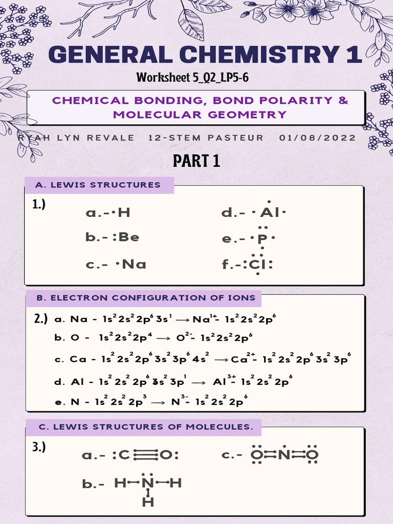 General Chemestry 1 Quarter 2 Worksheet 5 Output Pdf Chemical