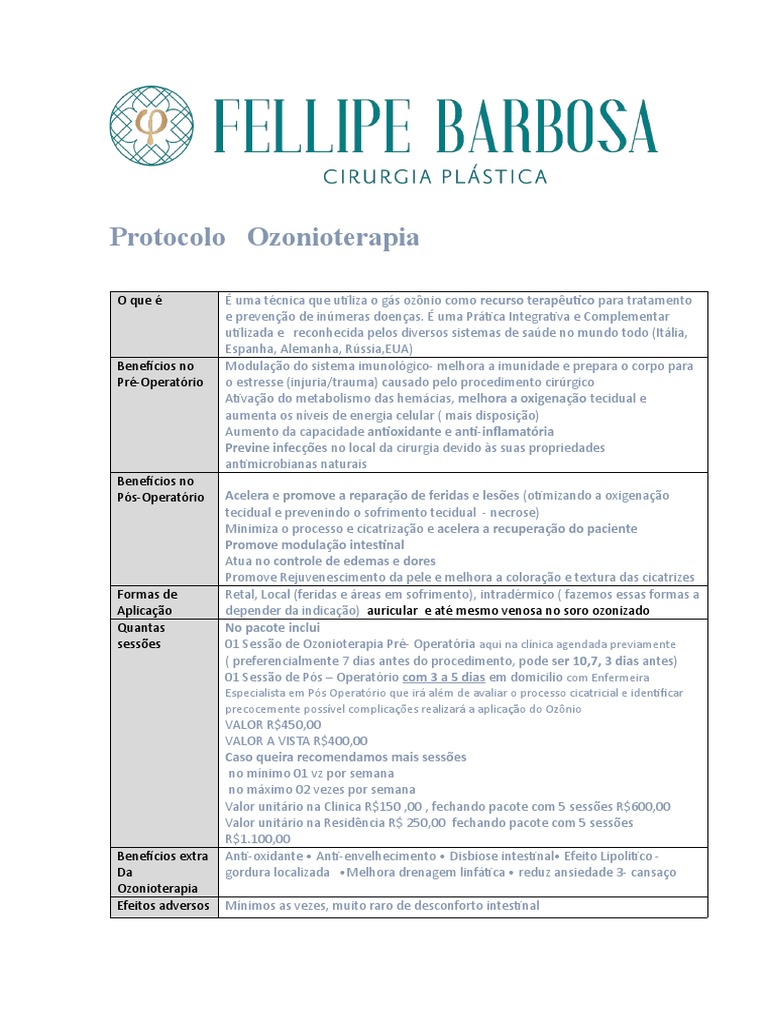 Protocolo Ozonioterapia | PDF | Antioxidante | Medicina Clínica