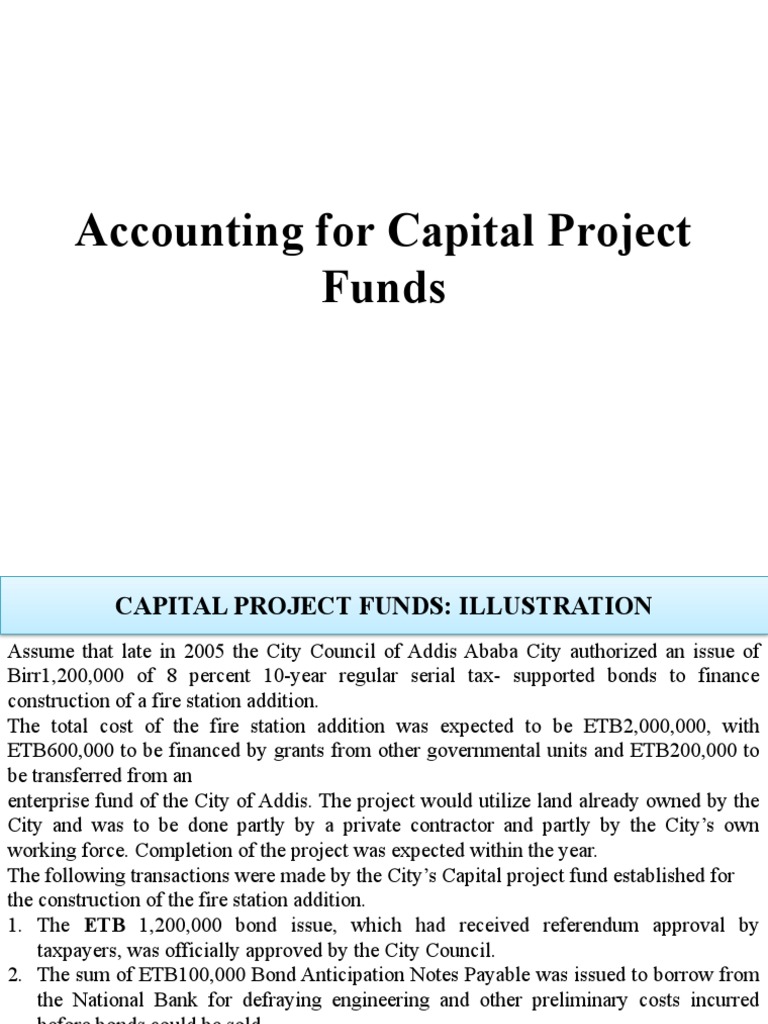 Accounting For Capital Project Funds | PDF | Bonds (Finance) | Expense
