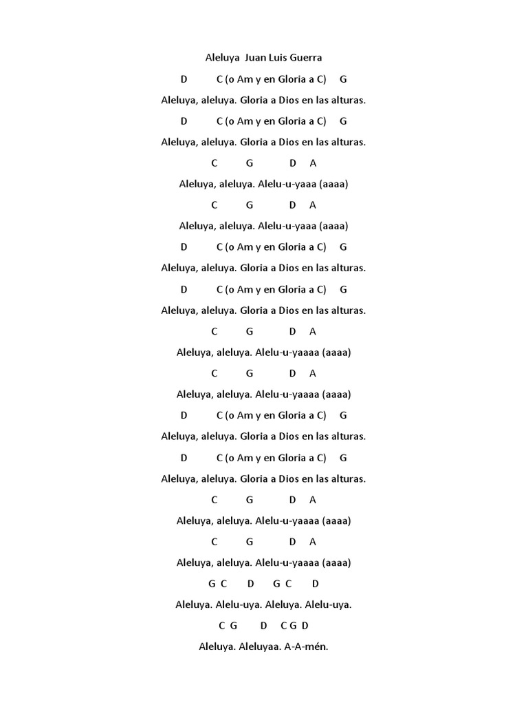 Aleluya Juan Luis Guerra | PDF