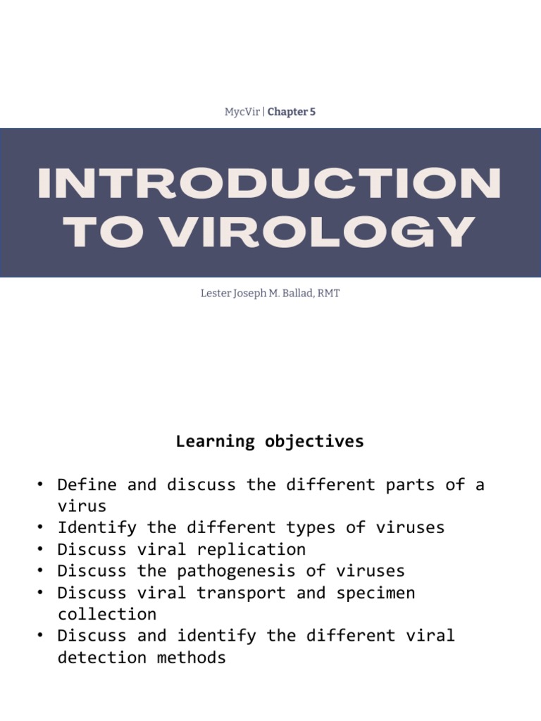 Chapter 5 Introduction To Virology 1 | PDF | Virus | Virology