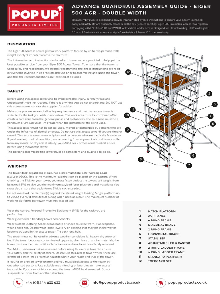 EIGER-500-AGR-DW_How-to-Use_PopUpProducts | PDF | Elevator | Wound