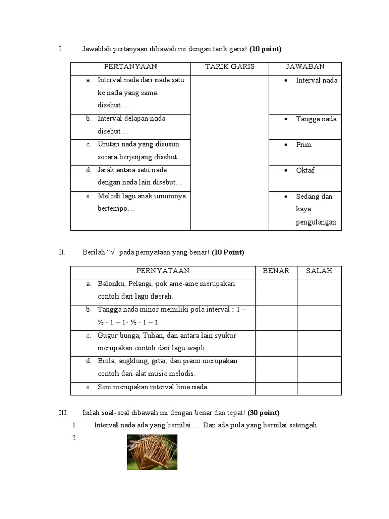 Soal SBK Kelas 6 | PDF
