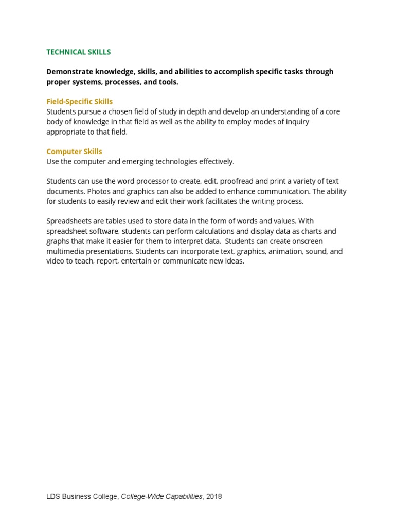 Technical Skills | PDF