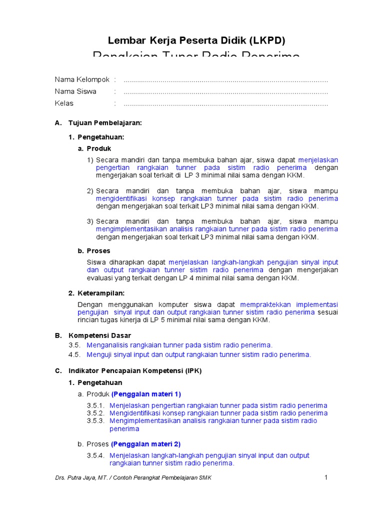Contoh LKPD | PDF | Komputer