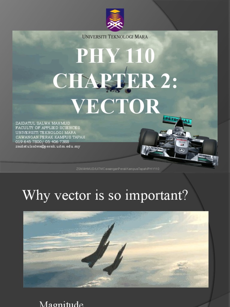 PHY110 Chapter 2 (For Lecture) | PDF | Euclidean Vector | Velocity