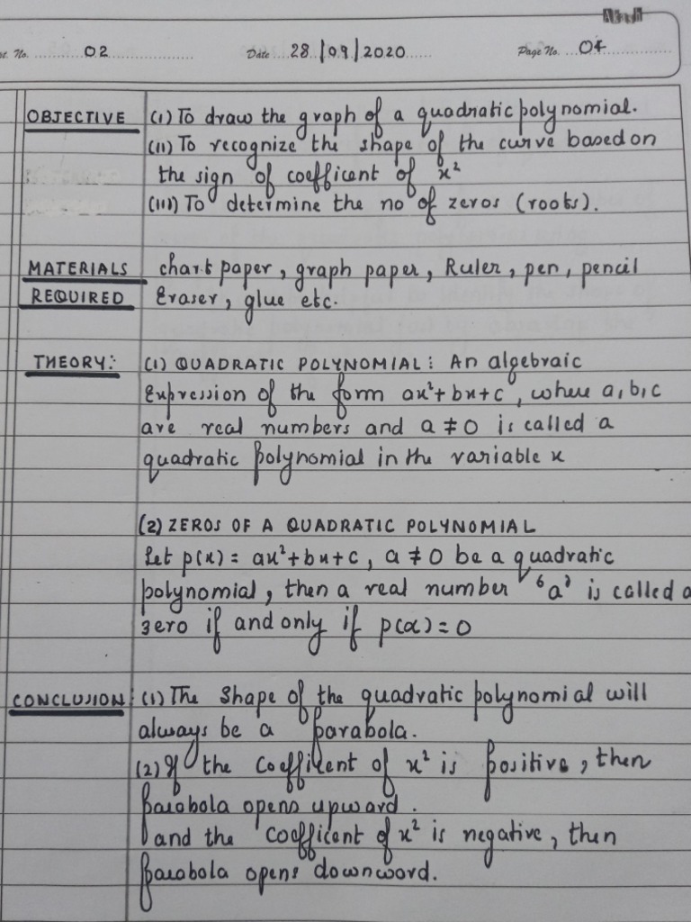 Mathematics Lab Manual (Activity 1) | PDF