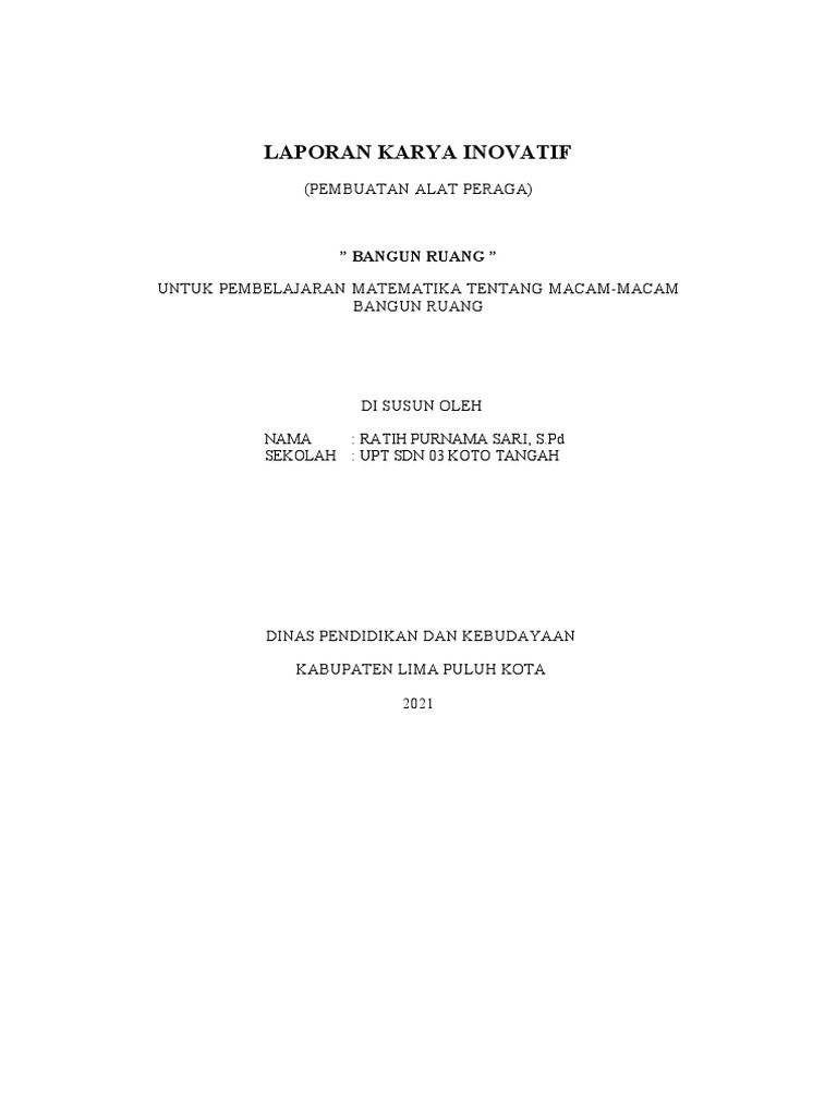 Karya Inovatif Guru RATIH 1 | PDF | Ilmu Sosial