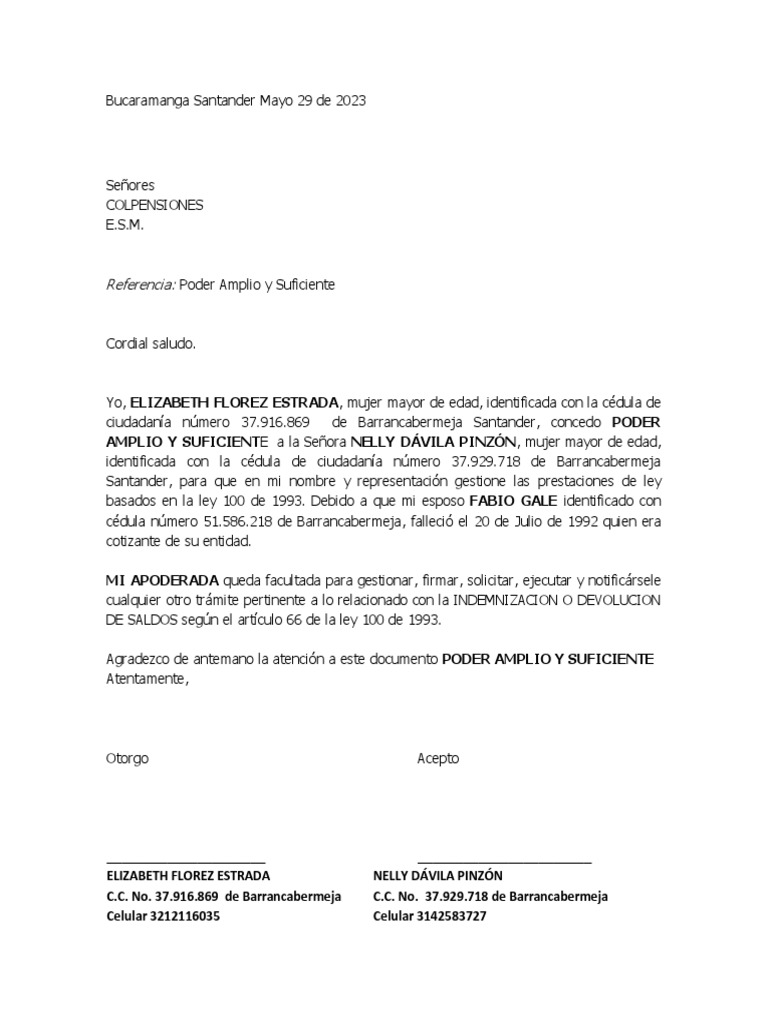 Poder Colpensiones | PDF