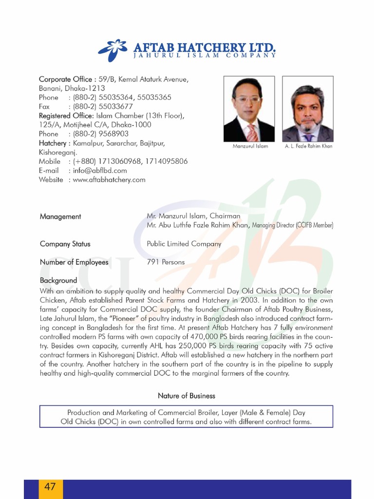 Aftab Hatchery Ltd. | PDF