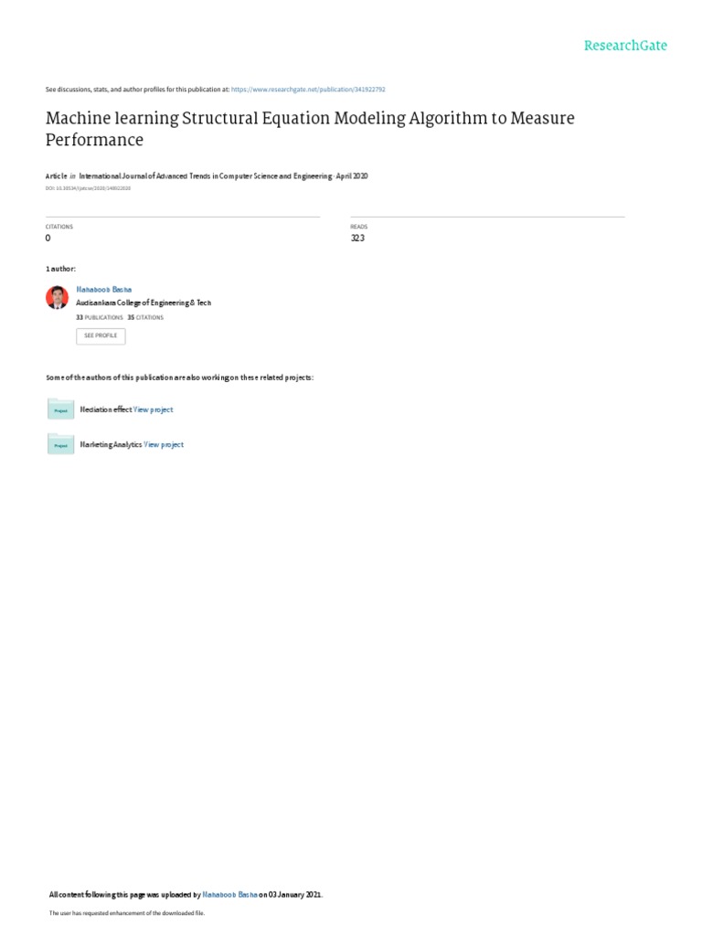 Machine Learning Structural Equation Modeling Algorithm To Measure 
