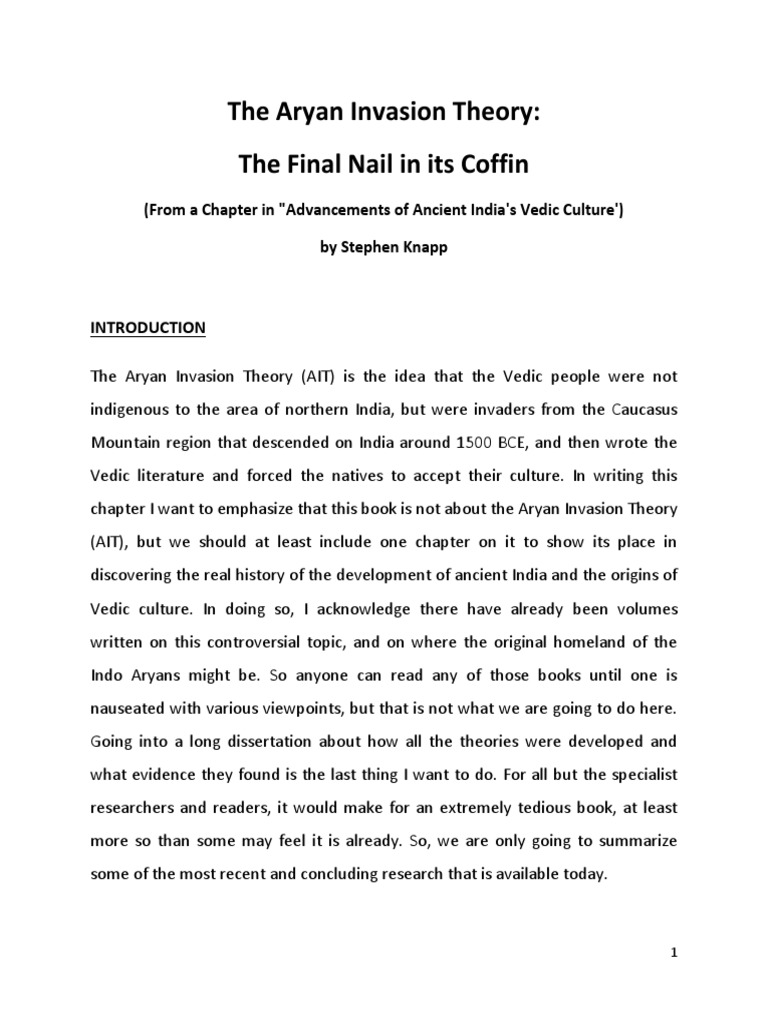 The Aryan Invasion Theory The Final Nail | PDF | Vedas