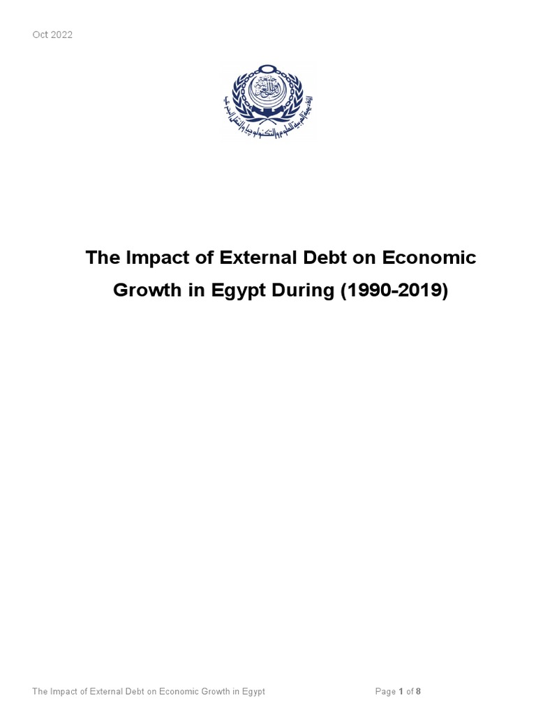 The Impact Of External Debt On Economic Growth In Egypt 1 Pdf Debt