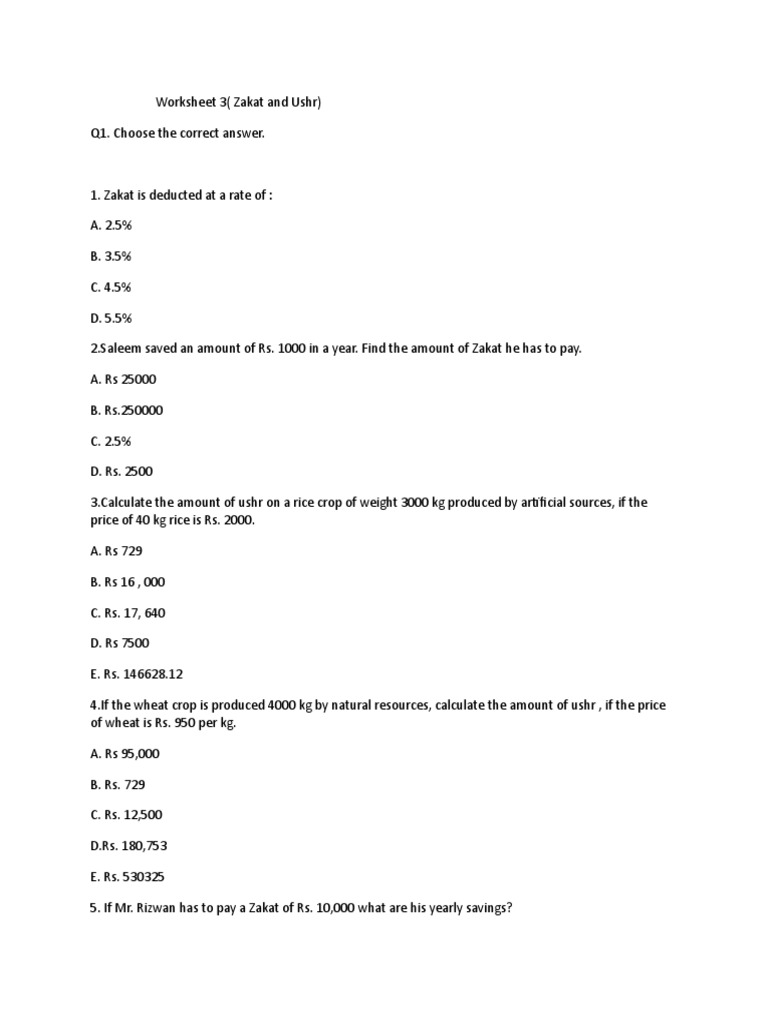 Zakat and Ushr | PDF