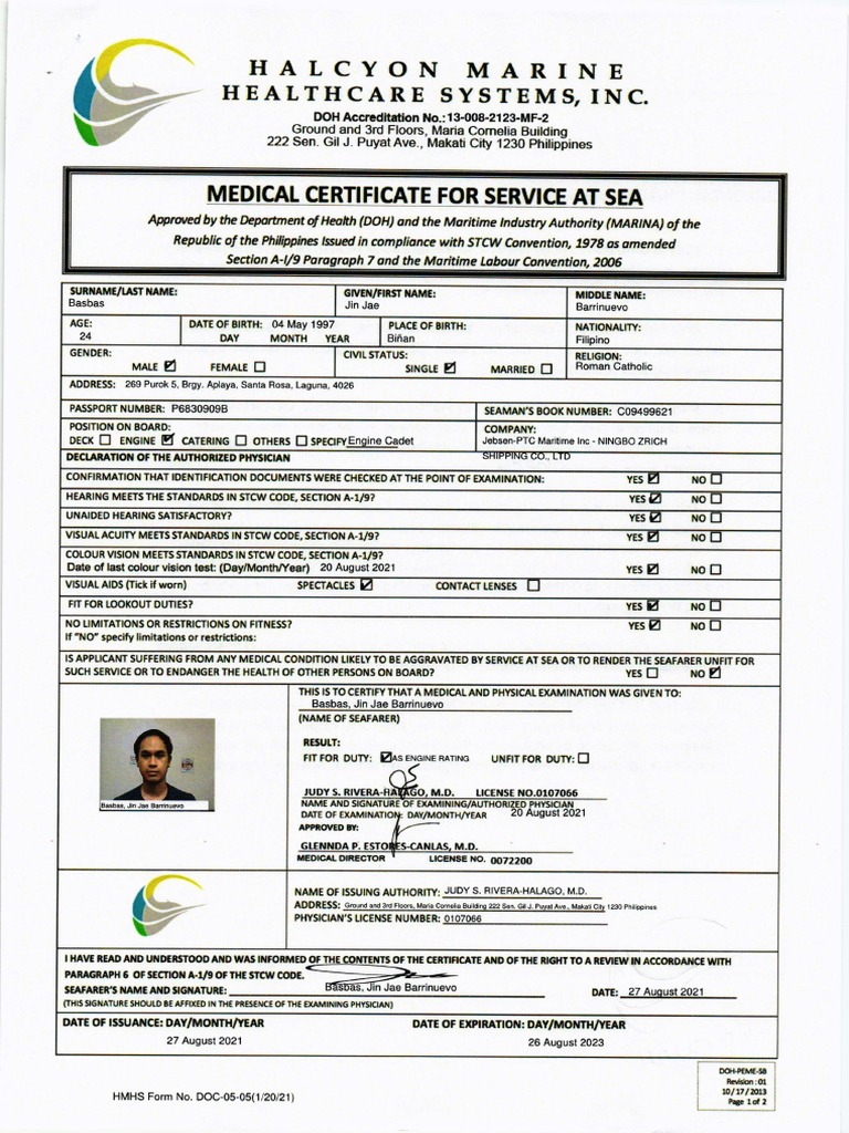 Contractor Medical Exam 2659939 | PDF