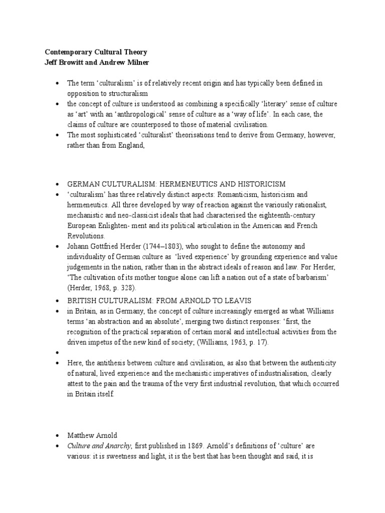 Understanding Culturalism in Theory | PDF | Materialism | Civilization