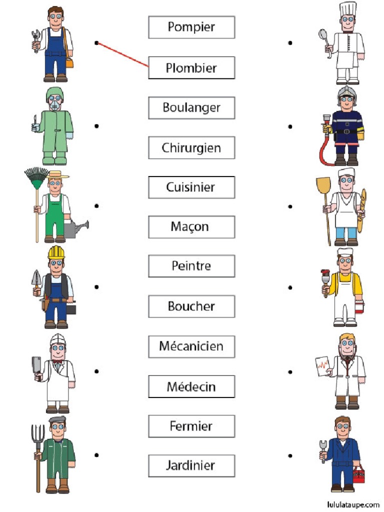 Les Professions, Exercice Ludique À Imprimer | PDF