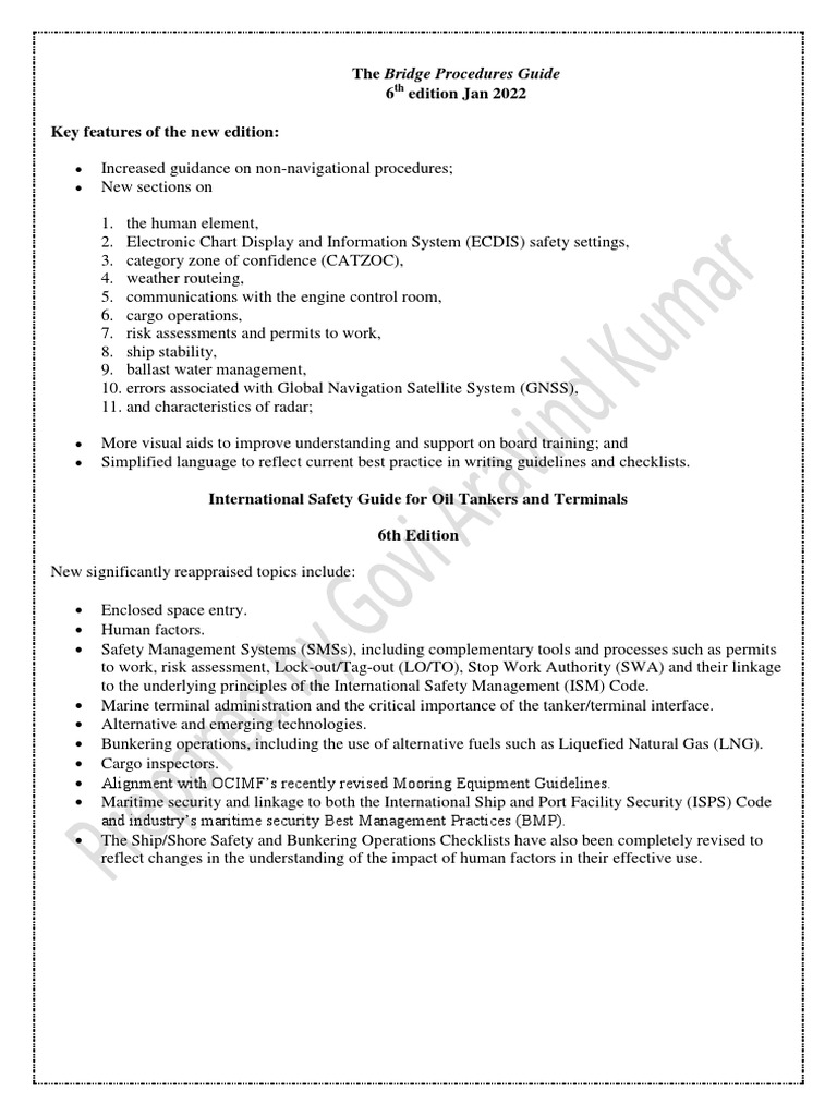 Bridge Procedures Guide 6th Edition Overview | PDF | Shipping | Water ...