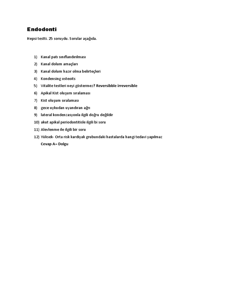 Endo Dönem3 1. Vize 22-23 | PDF