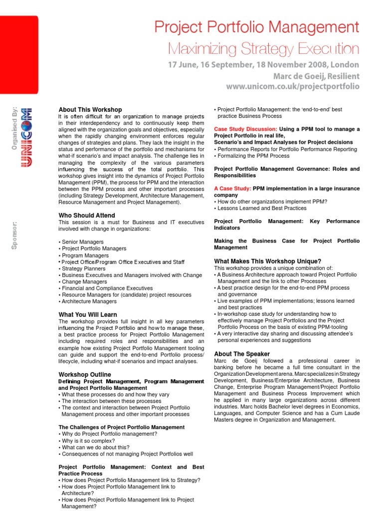 Project Portfolio Management Maximizing Strategy Execution | Project ...