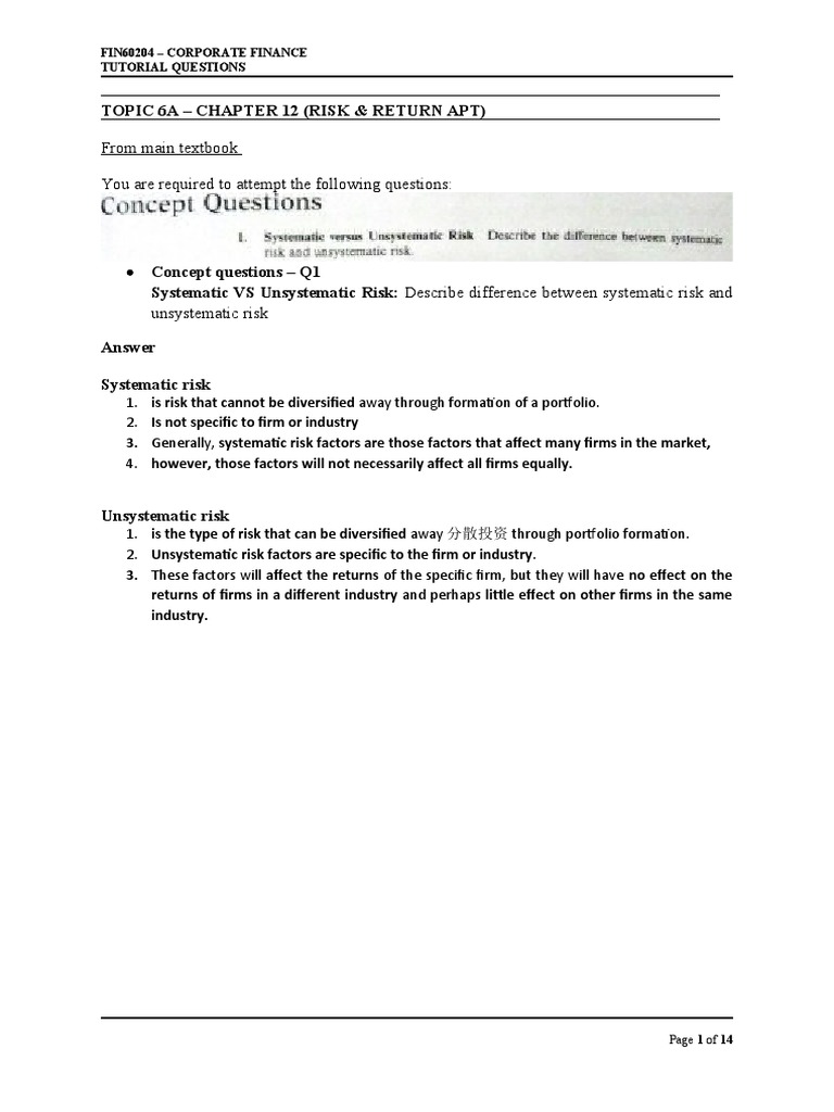 CF Tutorial 6 and 7 - Solutions | PDF