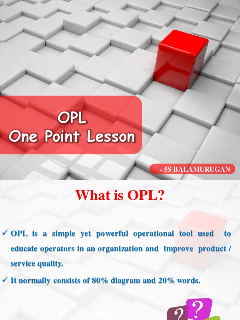 OPL One Point Lesson 1685582786 | PDF | Information | Knowledge