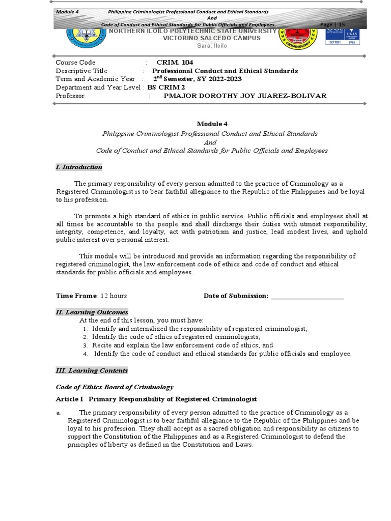 Module 4 Crim. 104 CY 2022 2023 2nd Sem | PDF