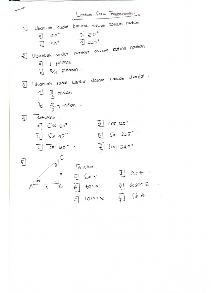 Latihan Soal Trigonometri | PDF